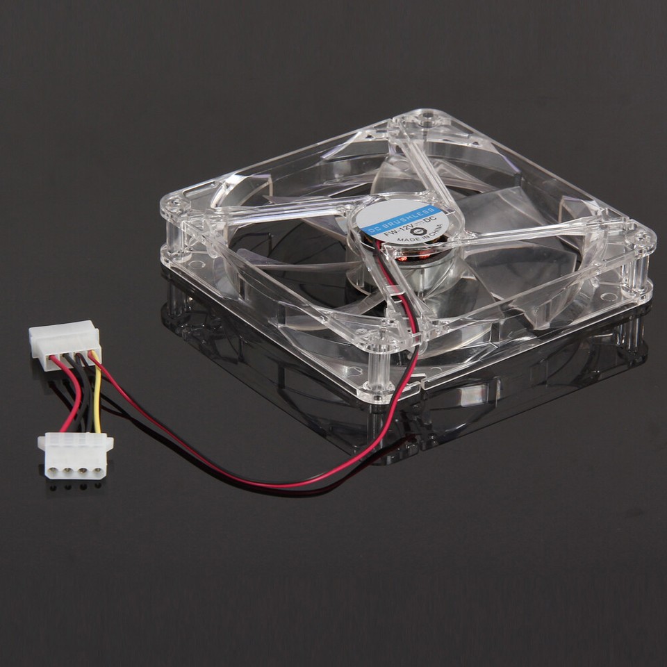 12cm 120mm RED LED 12V 4Pin Computer PC Case Cooler CPU Cooling LED Fan ...