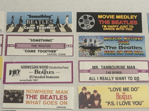 Vintage BEATLES Lot Of 70 JUKEBOX 45 RPM TITLE STRIP LABELS | eBay