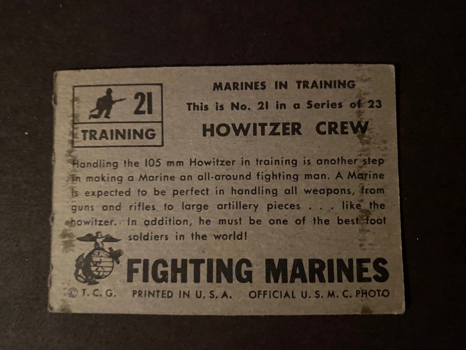 1953 Topps Fighting Marines Card # 21 Howitzer Crew | eBay