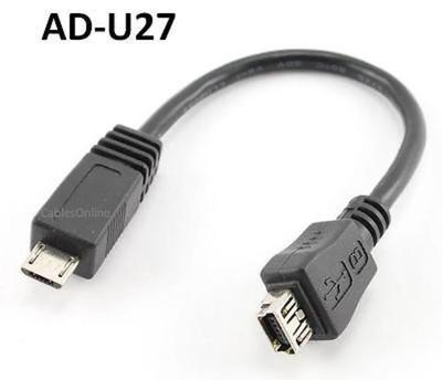 6 inch USB Micro-B Male to USB Mini-B 5-Pin Female Adapter Cable, AD ...