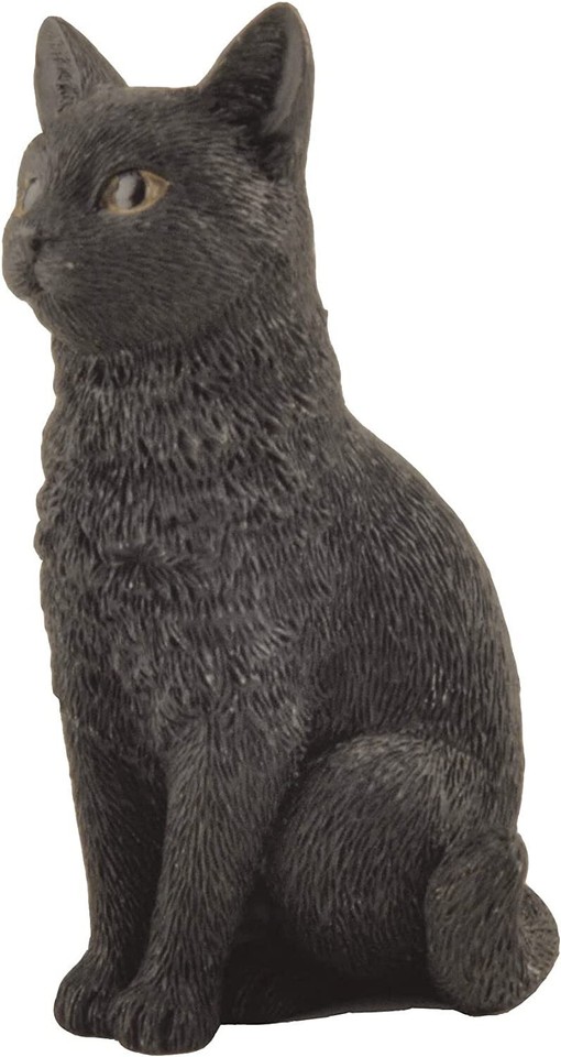 3 Inch Black Cat Sitting Hand Painted Mini Figurine Statue Sculpture ...