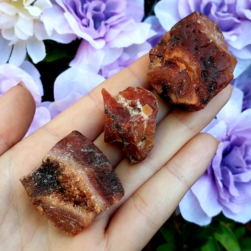Fire Agate raw rough Natural Healing Crystal Gemstone from Mexico - 3pc ...