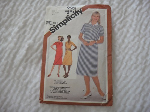 Vtg 1981 Simplicity Pttn 9961 Miss Pullover Dress Sz 6 8 10 Stretch ...