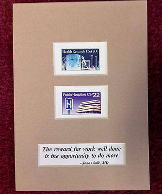 MATTED 5X7 U.S. POSTAGE STAMPS FOR HEALTH RESEARCH, HOSPITALS, HOSPITAL ...
