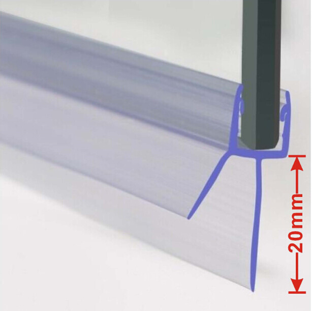 Rubber Plastic Shower Screen Seal Strip For 4-10mm Curved / Flat Glass ...