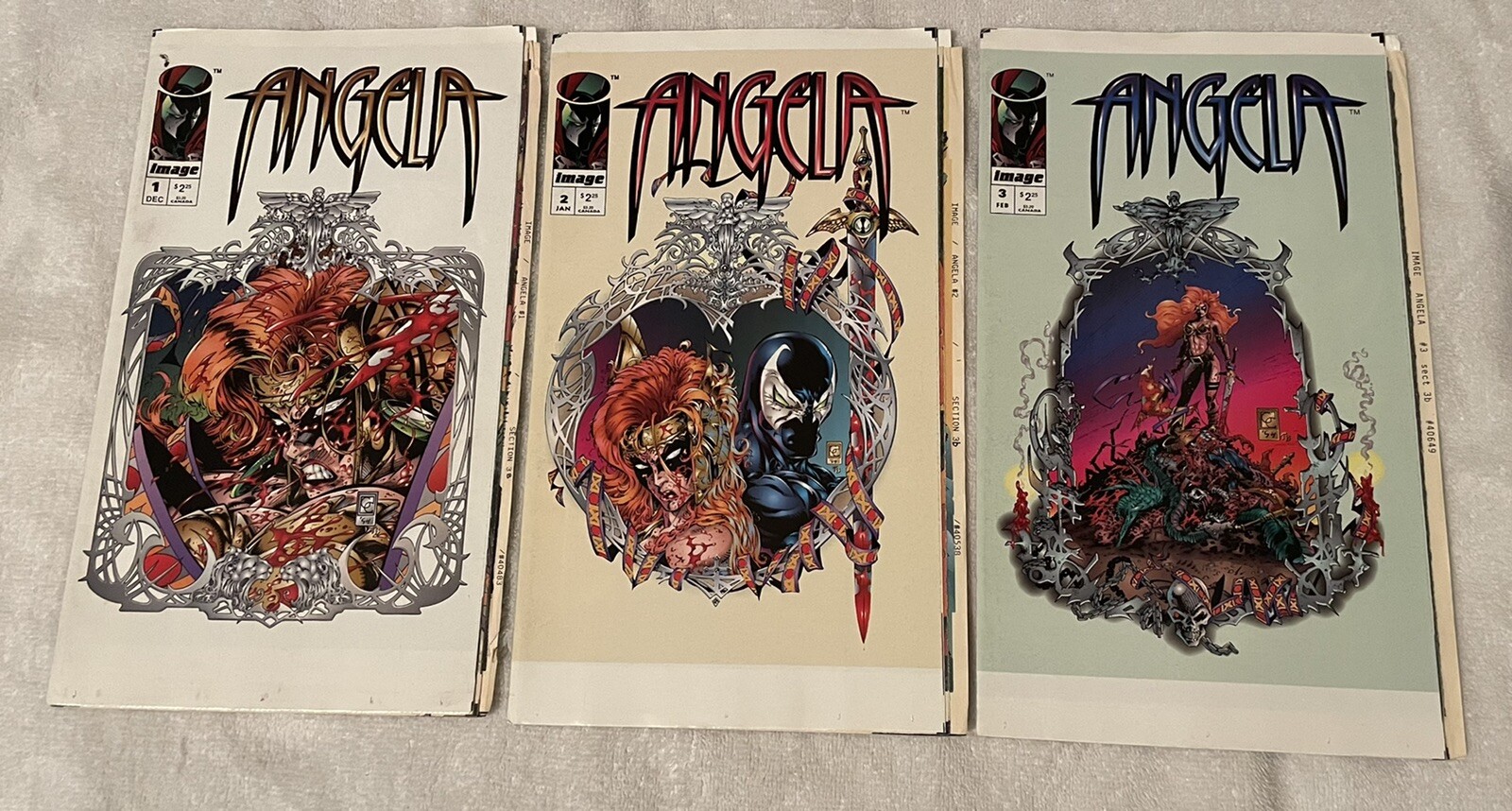 SPAWN ANGELA 1-3 PRINTER PROOFS (ONE OF A KIND) TODD MCFARLANE TEAR ...