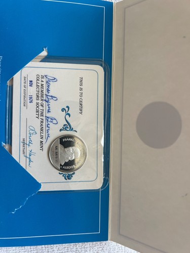 1974 Franklin Mint Collectors Society Silver Member Coin On Card J TR ...