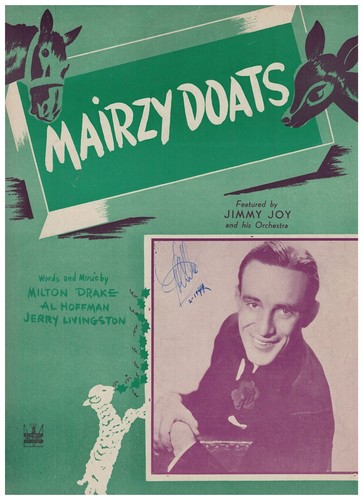 Mairzy Doats ~ Hoffman ~ Drake ~ Livingston ~ Jimmy Joy ~ Sheet Music ...