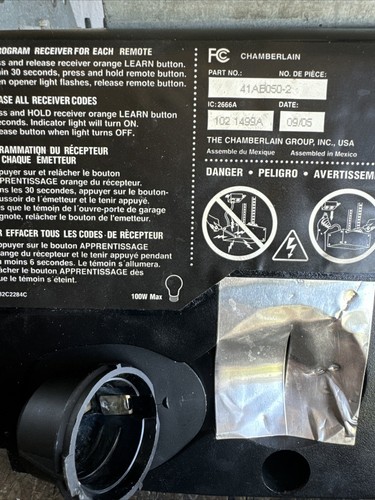 Chamberlain Liftmaster Garage Door Opener Receiver Logic Board 41ab050 ...