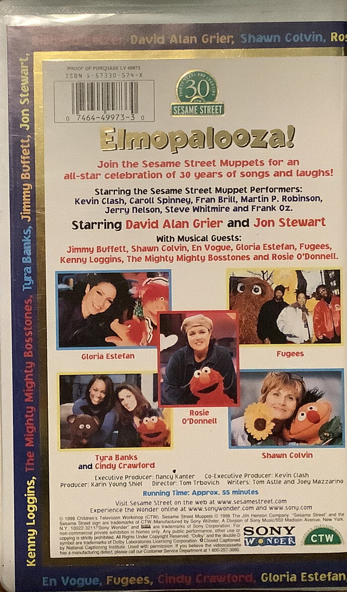 Sesame Street Elmopalooza Vhs 1998brand New