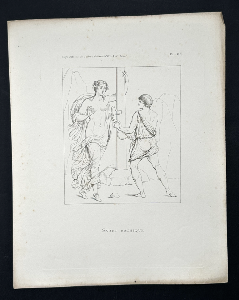 Engraving 19th Antiquity Curiosa Theme Bacchanalian Mythology Art ...
