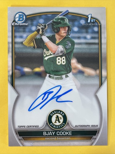 2023 Bowman Chrome Prospect Autograph Card Bjay Cooke CPA-BCE Oakland A ...
