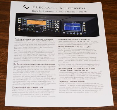 BROCHURE: ELECRAFT K3 P3 ALL MODE TRANSCEIVER HAM RADIO PANADAPTER | eBay