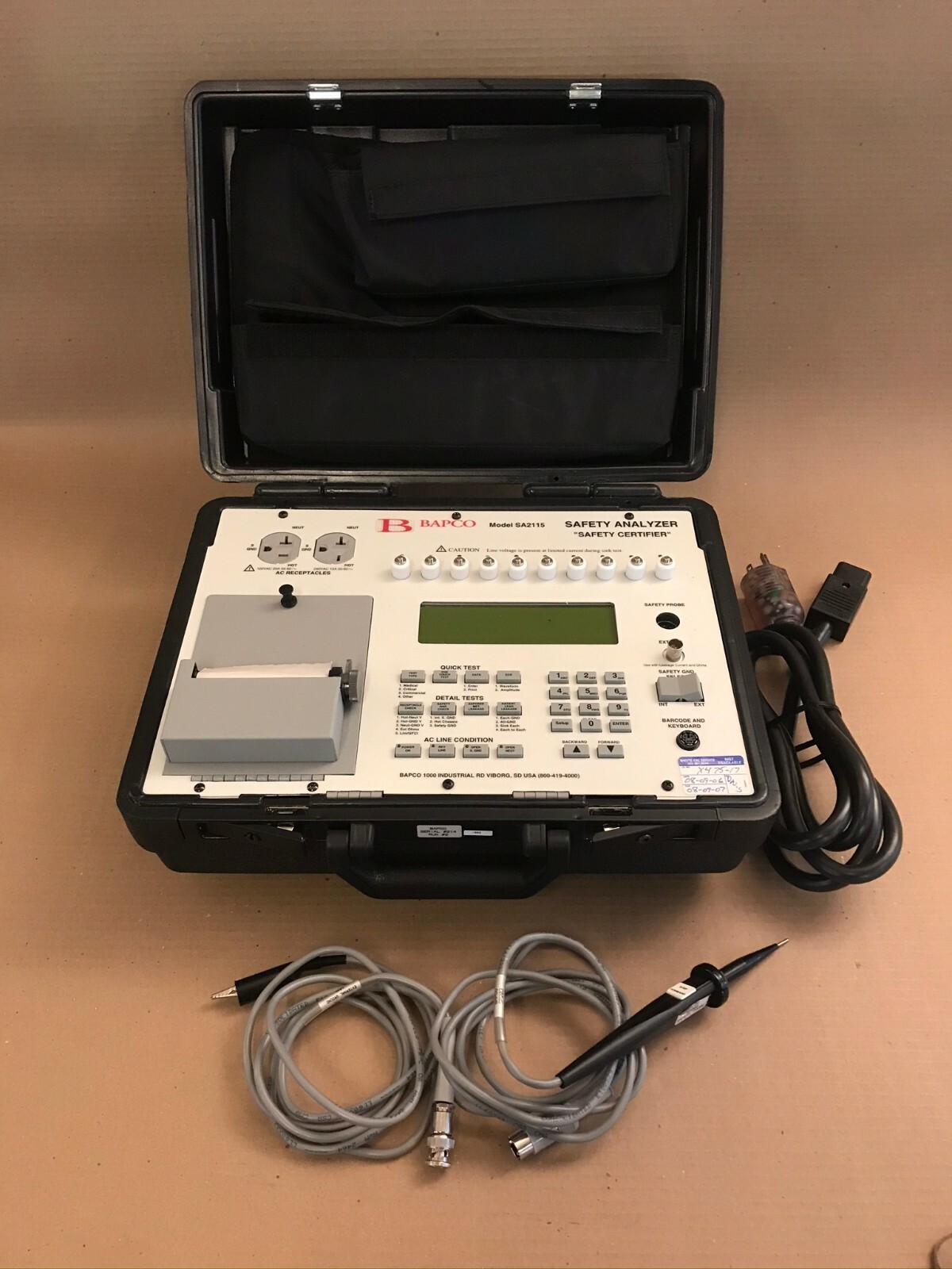 BAPCO SA2115 SAFETY ANALYZER CERTIFIER ELECTRICAL BED TESTER OUTLET | eBay