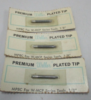 (3) Weller Premium Plated Tip MP8C for W-MCP Series Tips 1/8" New Old ...
