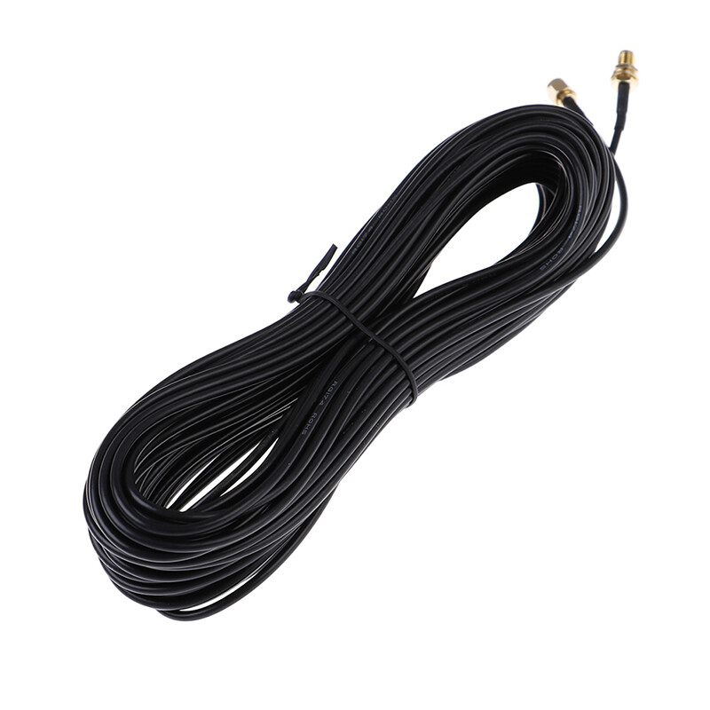 1PC 20m WiFi router antenna extension cable cord RG174 RP-SMA male to ...