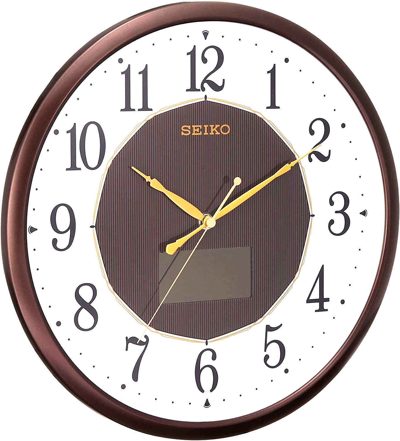 Seiko SF241B Hybrid Solar Wall Clock Brown Metallic From Japan With ...