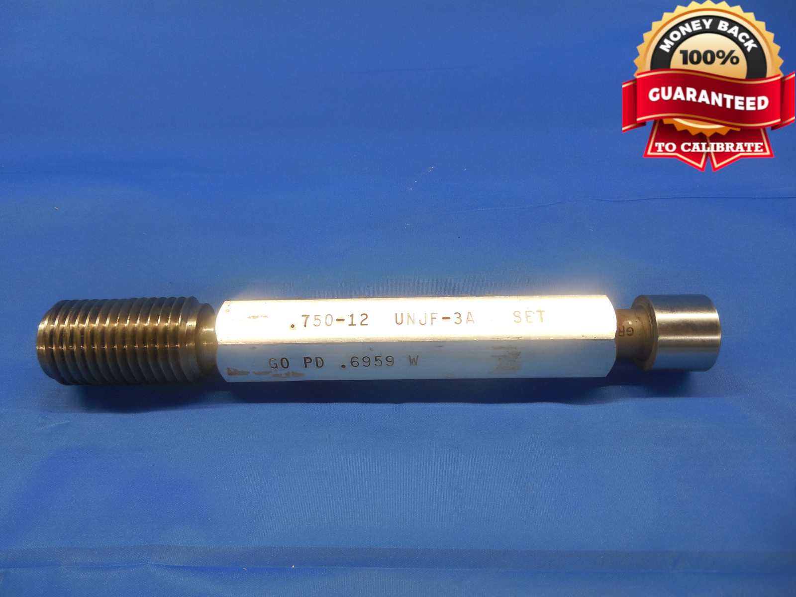3/4 12 UNJF 3A SET THREAD PLUG GAGE .75 GO ONLY P.D. = .6959 UNF-3A ...