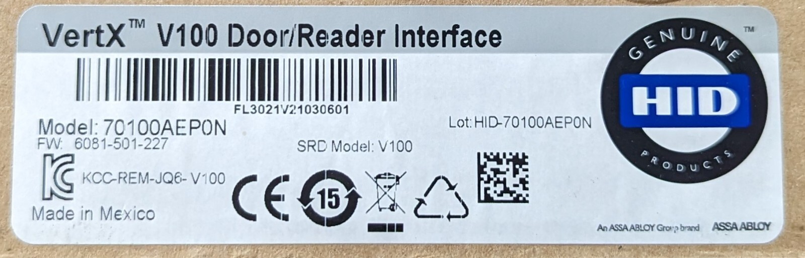 HID VertX V100 Door/Dual Reader Interface Access 70100AEP0N SAME DAY ...