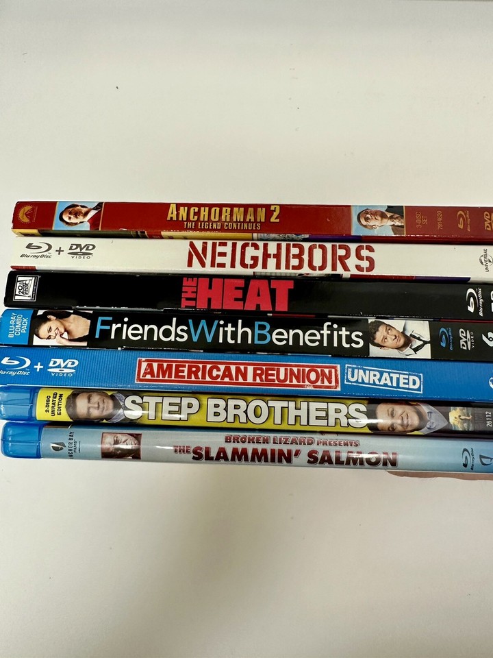 7 Comedy Movie Blu Ray Lot The Heat Stepbrothers Neighbors American ...