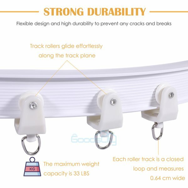 18.3FT Flexible Ceiling Mounted Curtain Track Rail Straight Slide ...