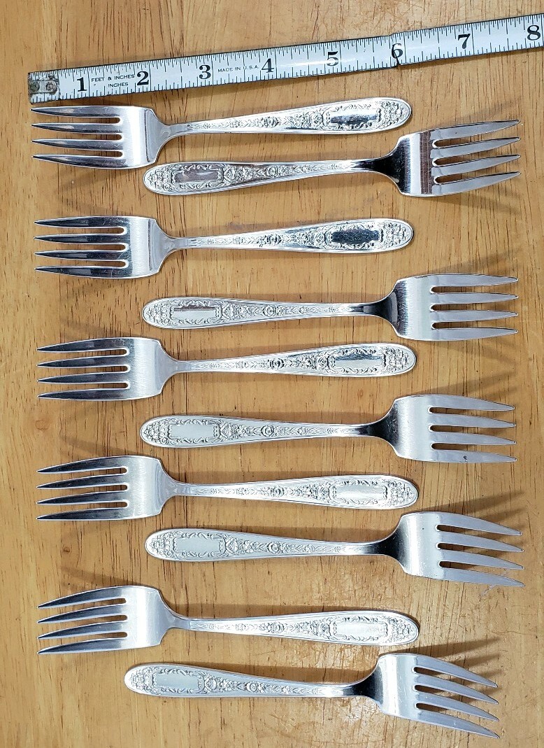 LOT OF 10 MONARCH PLATE VINTAGE 1936 MILDRED SILVERPLATED "5 7/8" SALAD ...