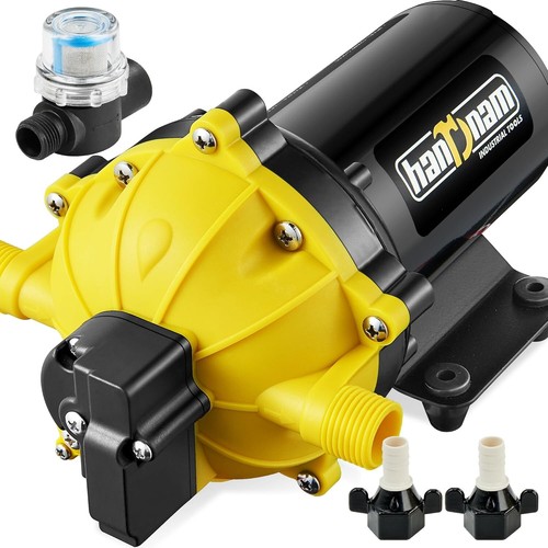 RV Water Pump, 6.5GPM 70PSI 12V DC Water Pump, Five Chamber Self ...