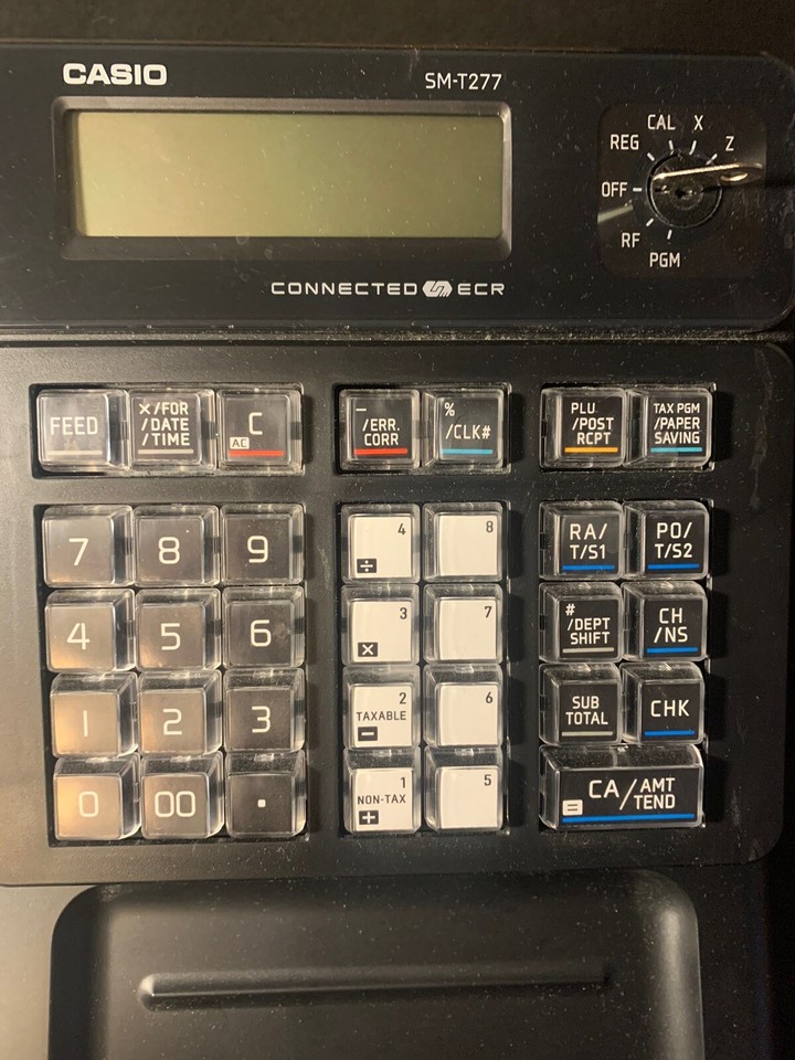 Electric Cash Register CASIO Connected ECR SM-T277 Bluetooth LCD Tested ...