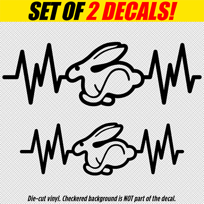 Rabbit Heartbeat Vinyl Decal Sticker VW Golf Life GTI Racing Mk7 Mk6 ...