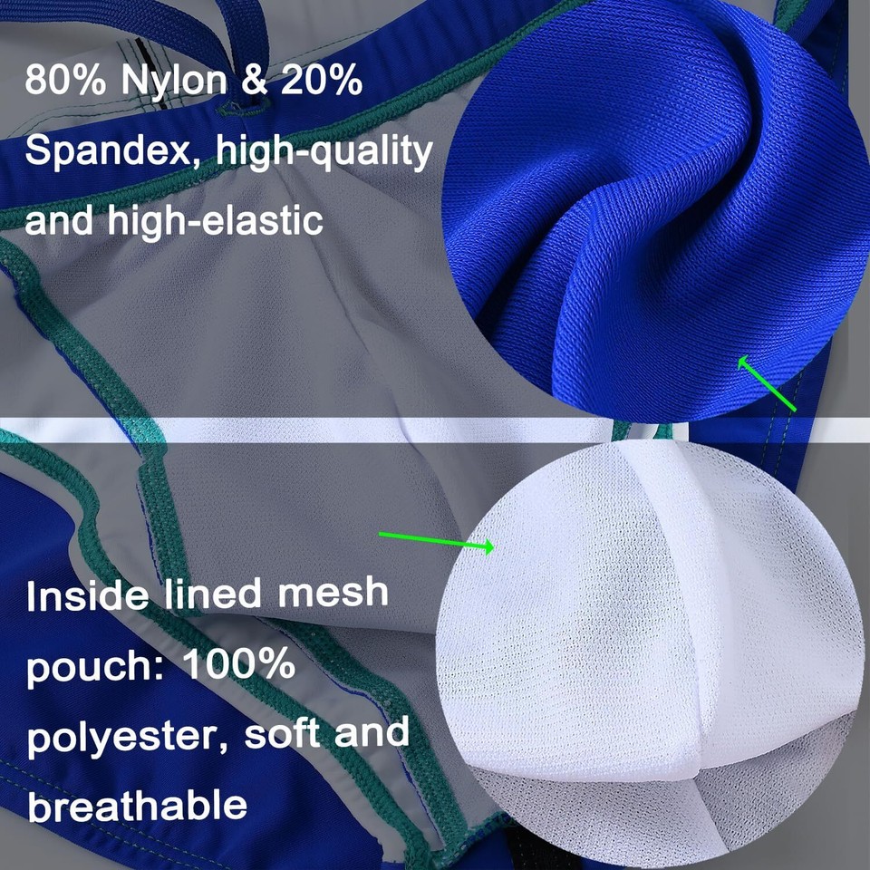 Zonbailon Mens Swim Briefs Pouch Swimsuit With Adjustable Drawstring ...