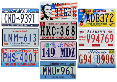 Set of 10 US License Plates replica made in metal - decorative USA road ...