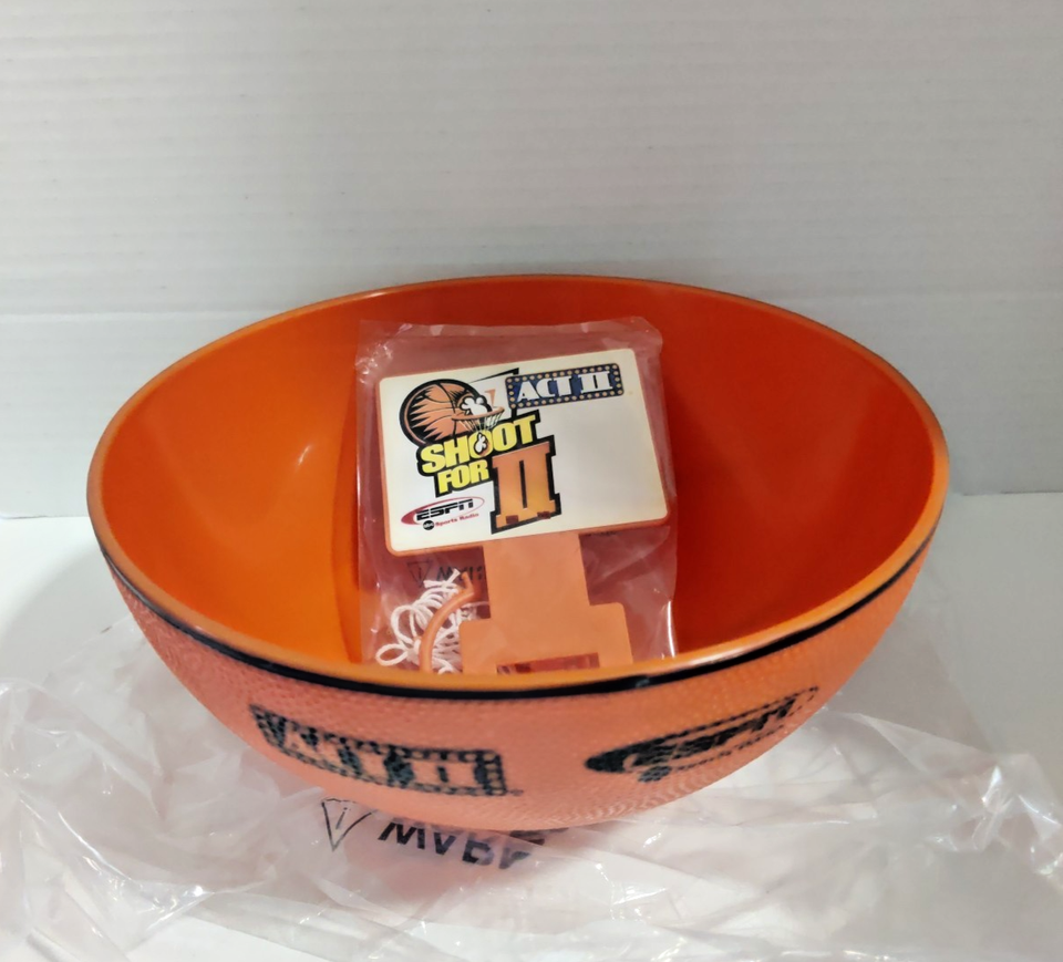 2004 ~ PROMO BASKETBALL SHAPE POPCORN BOWL ~ ESPN SPORTS/ACT II SHOOT ...