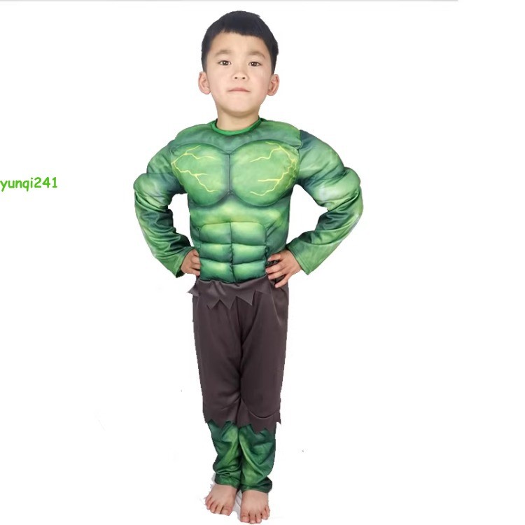 Hulk Kids Cosplay Costume Muscle-pattern Jumpsuit Clothing Full Set ...