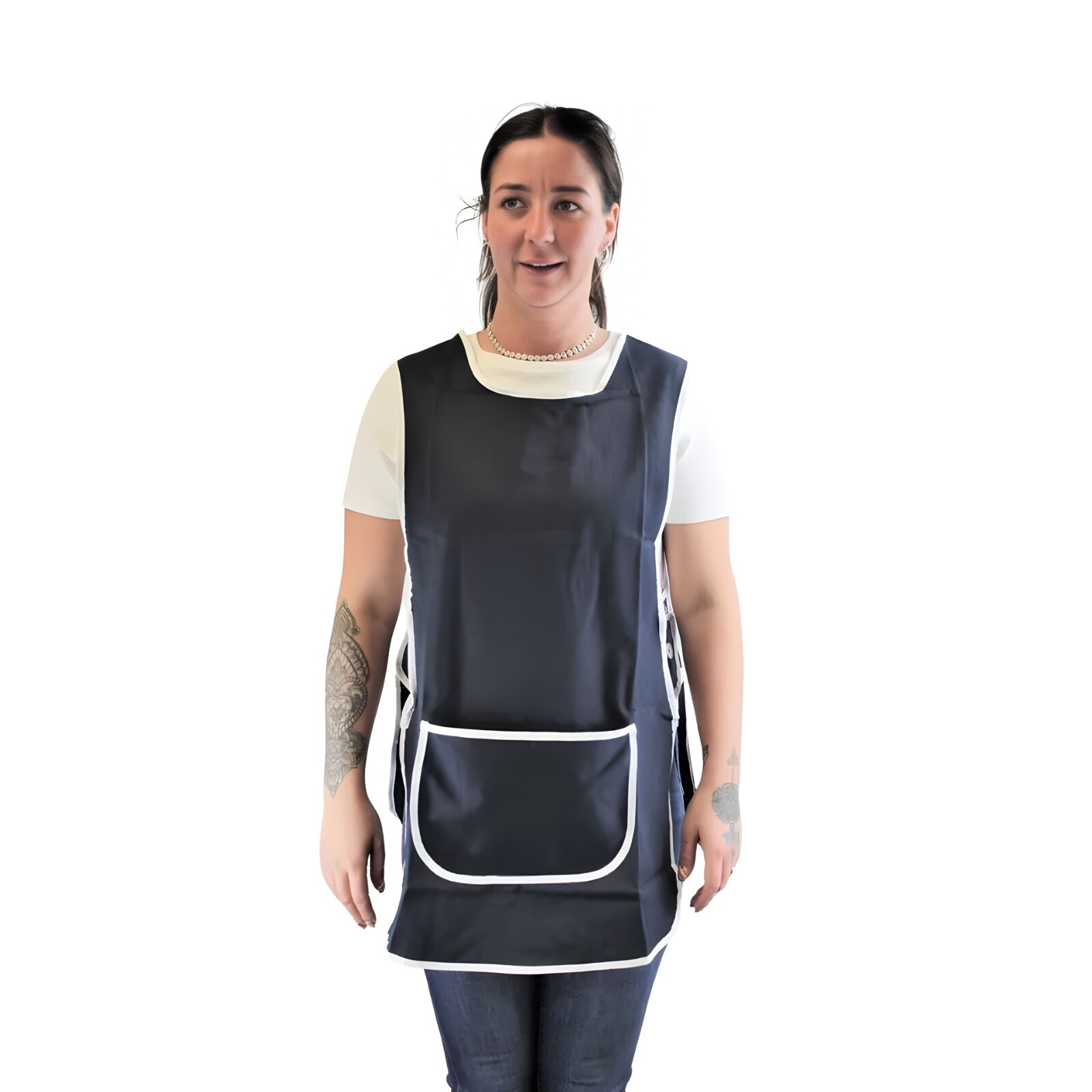 LADIES WOMEN TABARD APRON OVERALL KITCHEN CATERING CLEANING BAR PLUS ...