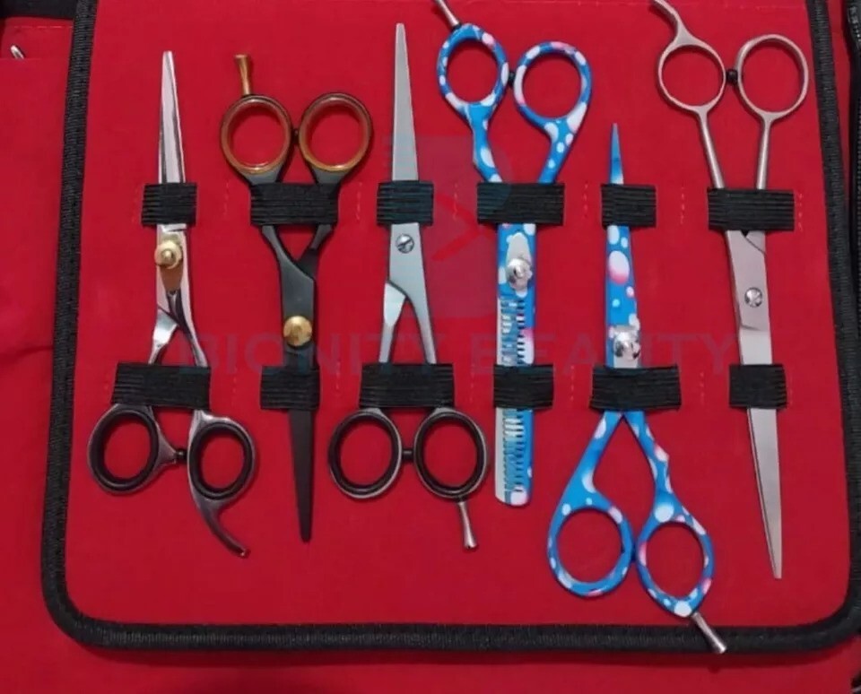 "16-Piece Professional Barber Shears Kit | Hairdressing Scissors Set ...