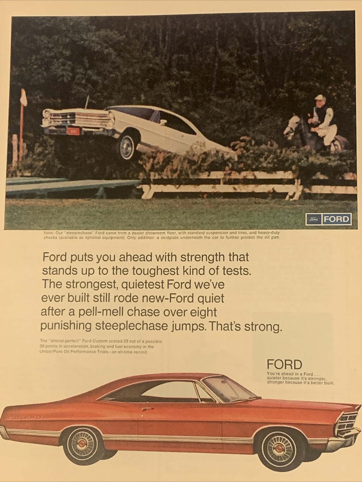 1967 vintage Ford print ad. Ford Puts You Ahead With Strength That ...