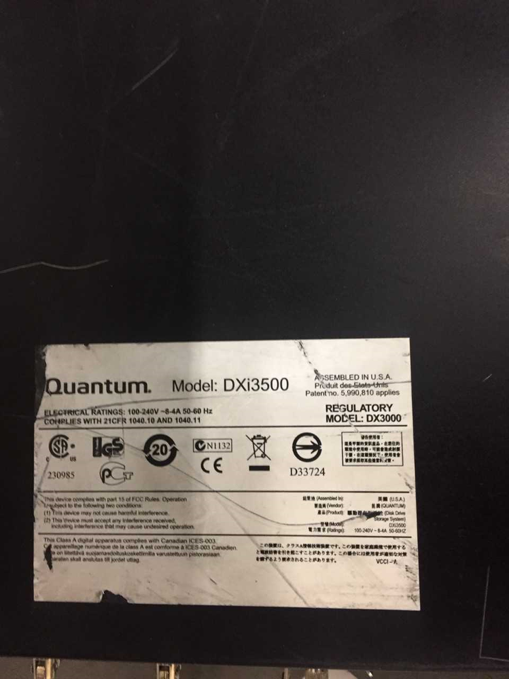 DXi3500 QUANTUM NAS SERVER. INCLUDES 6 X 750GB SATA ST3750640NS | eBay