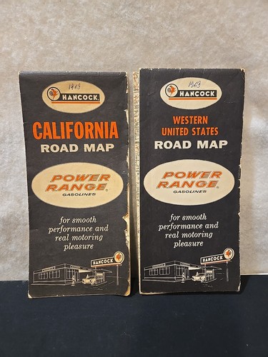 2 Vintage 1963 Hancock Oil Road Maps - California & Western United ...