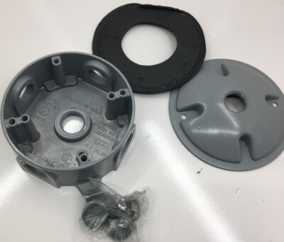 75D STONCO WEATHERPROOF ROUND OUTLET BOX DIE CAST ALUMINUM 0.50 IN ...