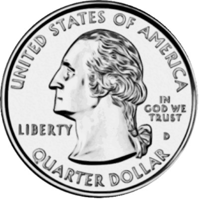 Quarter - Circle Sticker Decal 3 Inch - Coin Collector Money Currency ...