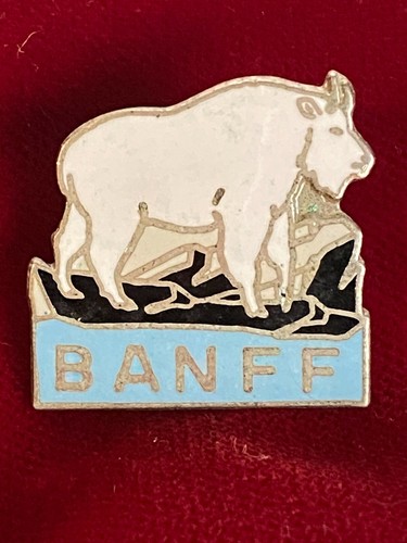 Banff Canada White Mountain Goat National Park Cloisonné Hard Enamel ...