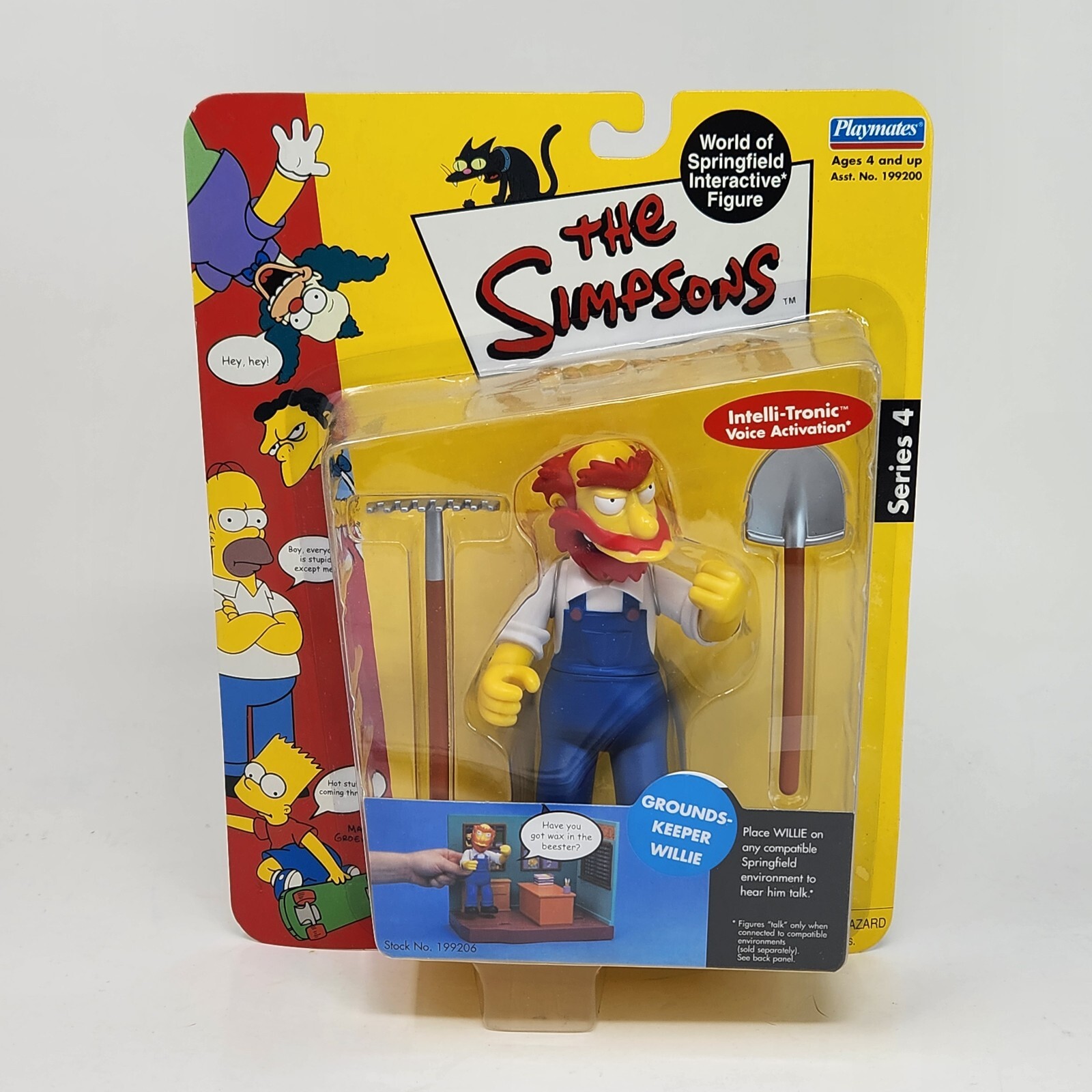 THE SIMPSONS 2001 INTERACTIVE WILLIE ACTION FIGURE NEW ON CARD SEALED ...