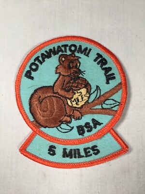 Potawatomi trail 5 miles award rocker BSA Trail Patch | eBay