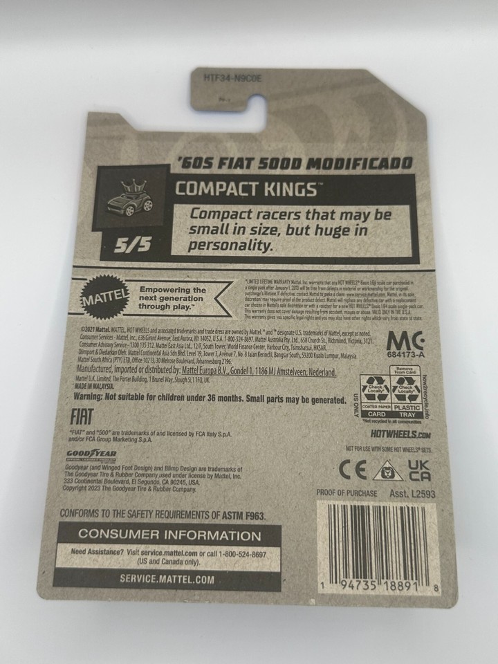 Hot Wheels Compact Kings 60's FIAT 5000 Modificado Super Treasure Hunt ...