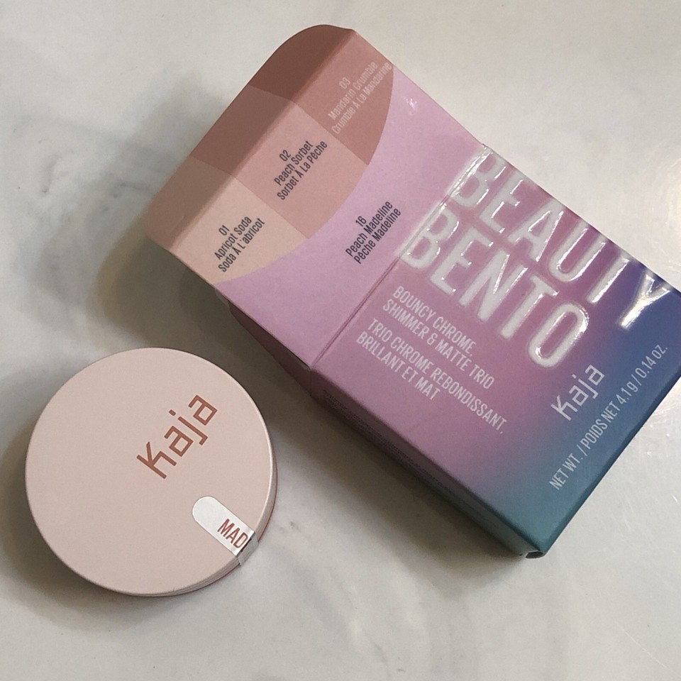 Kaja Beauty Bento Bouncy Chrome,Shimmer & Matte Eyeshadow Trio 16 Peach ...