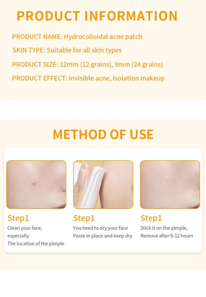 Acne Patch Tag Hydrocolloid Pimple Spot Acne Patch Plaster 36pc Sheet Sticker GB | eBay UK