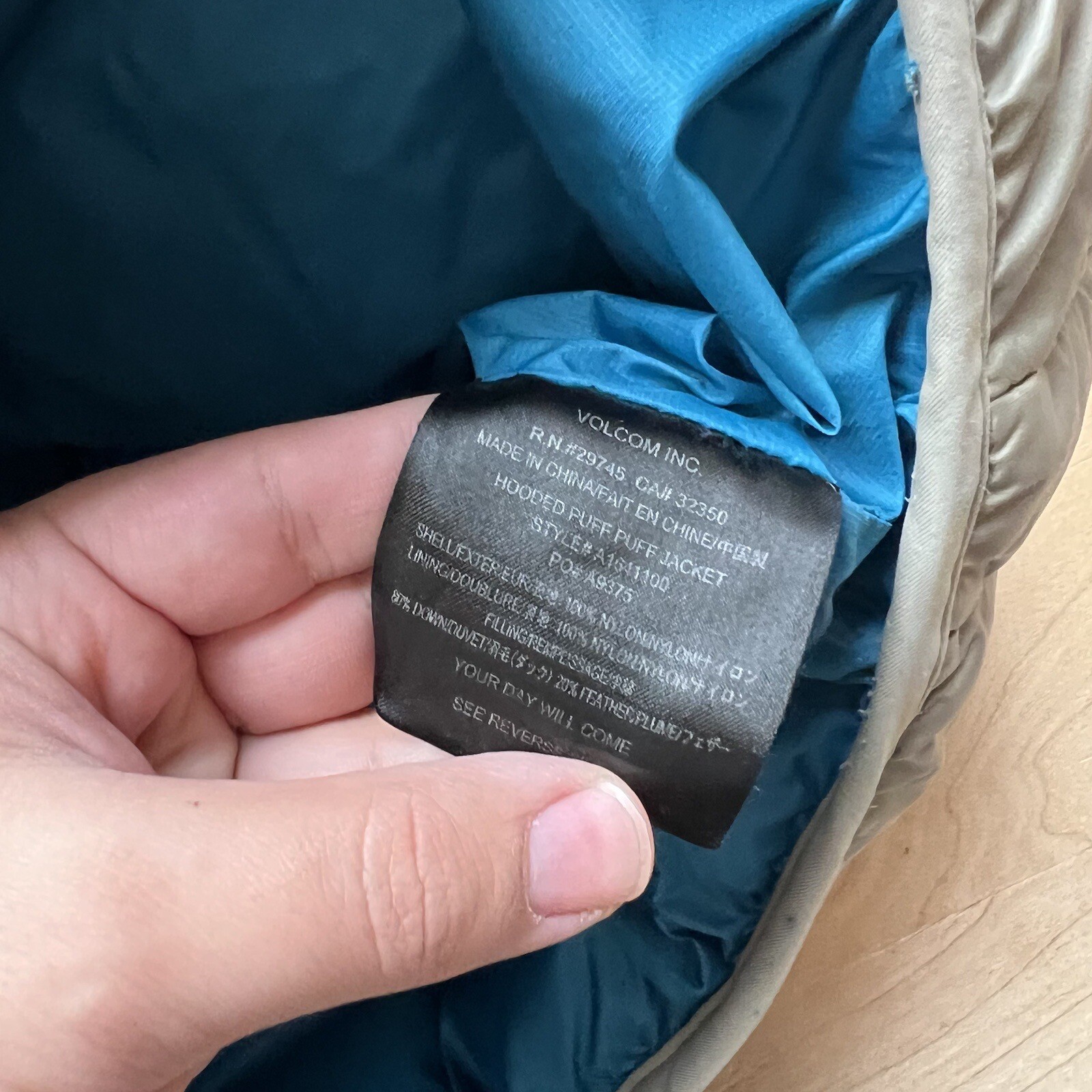 Volcom Puff Puff Jacket Small Gray Full Zip Hooded Down Puffer Ski ...