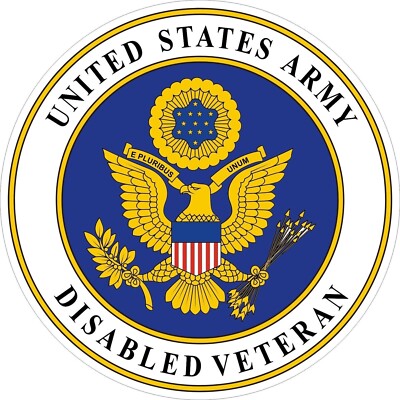 4" ARMY DISABLED VETERAN STICKER DECAL | eBay