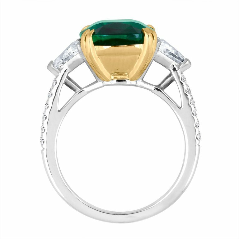 Real 935 Silver Emilio 6.26CT Genuine Emerald Cubic Zirconia ...