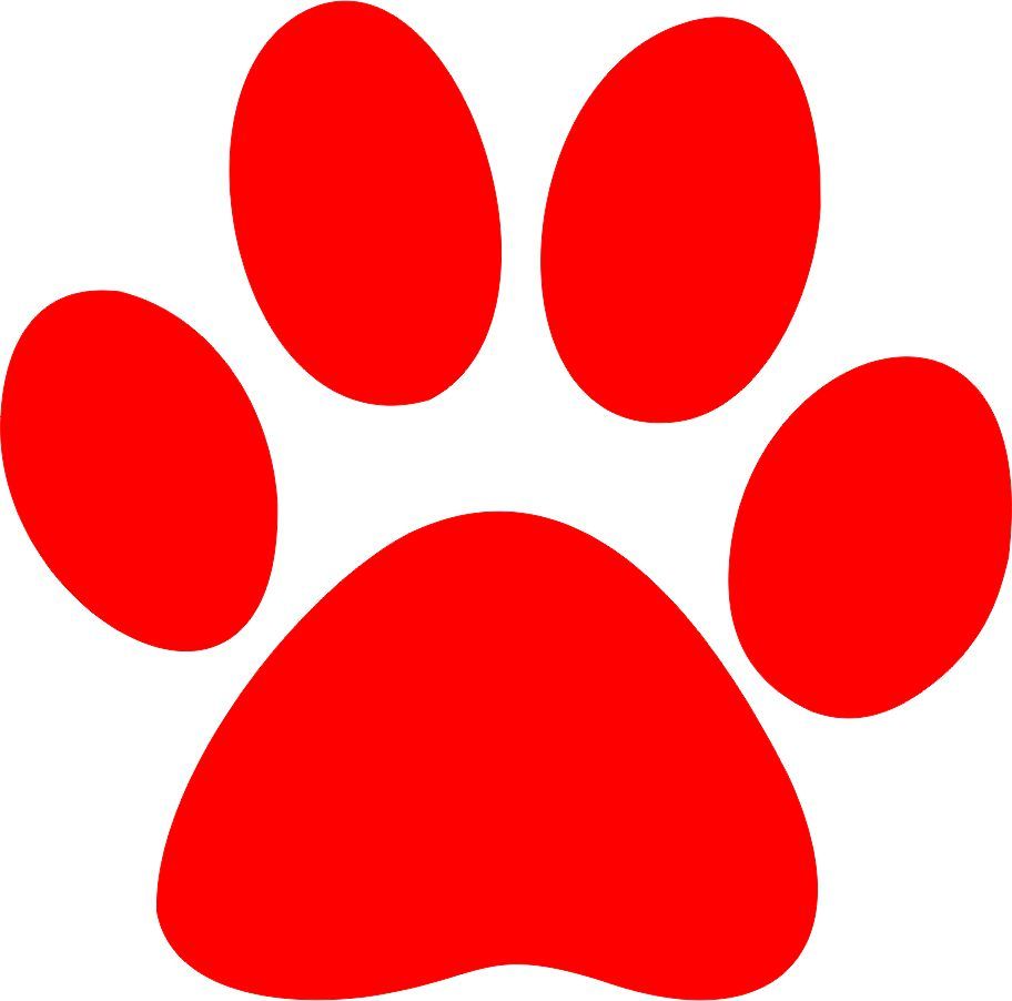 Red Paw Print Clipart